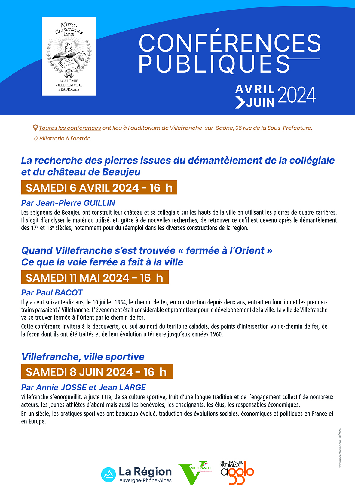Nos Conférences - Académie de Villefranche